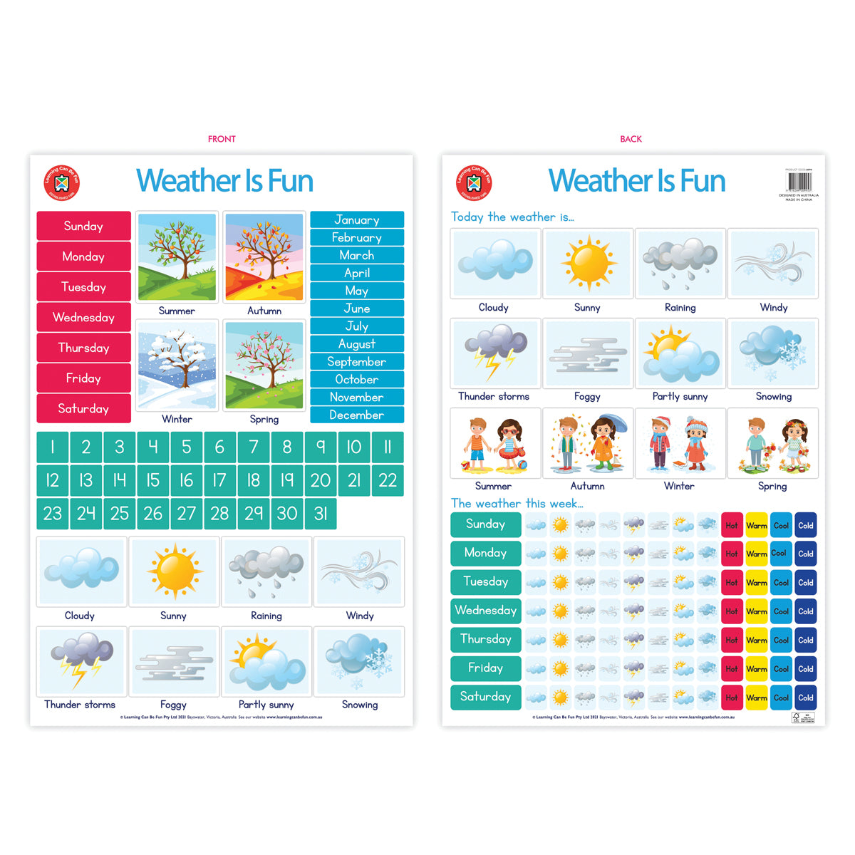 LCBF Wall Chart Weather Is Fun Poster – Cafe Supply