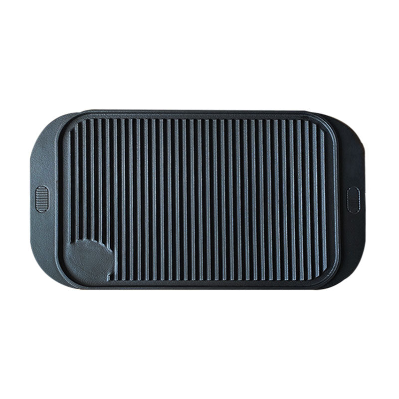 SOGA 47cm Cast Iron Ridged Griddle Hot Plate Grill Pan BBQ Stovetop ...