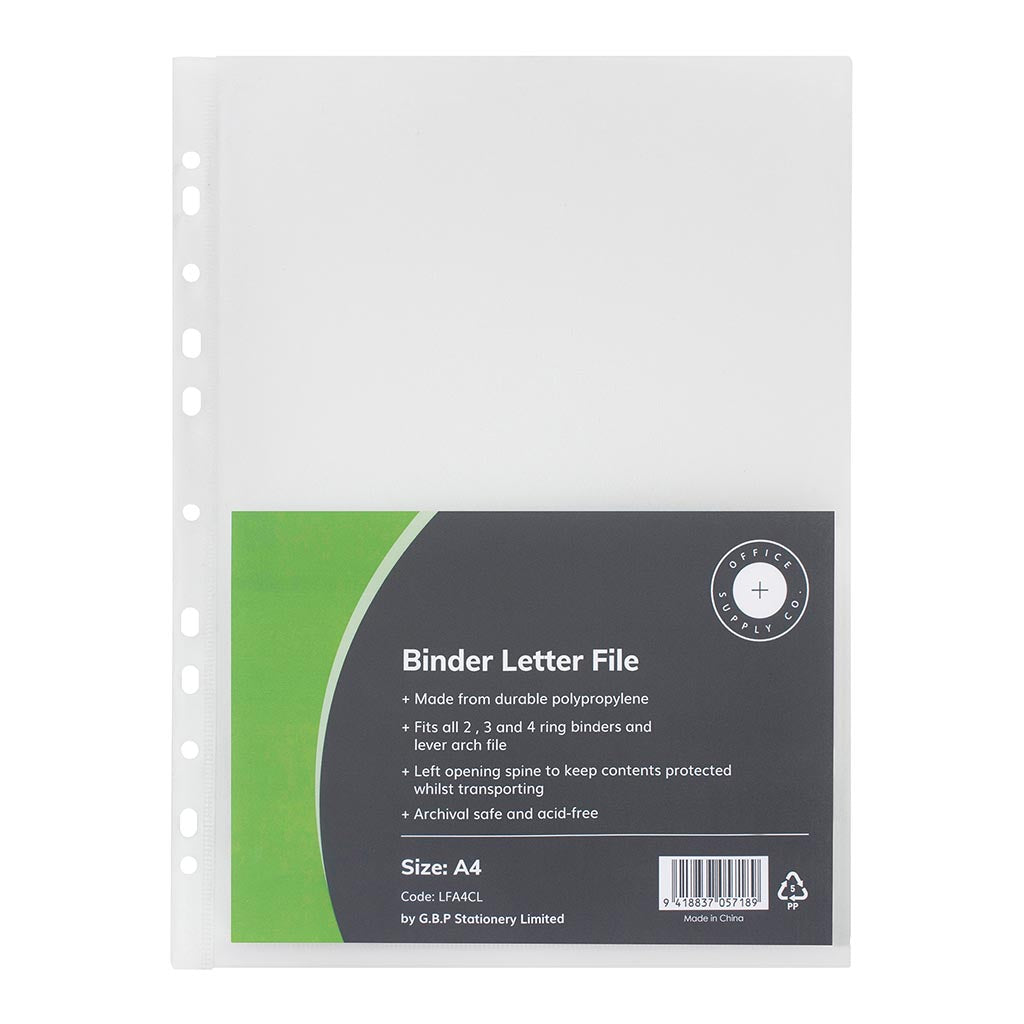 OSC Binder Letter File A4 Clear – Cafe Supply