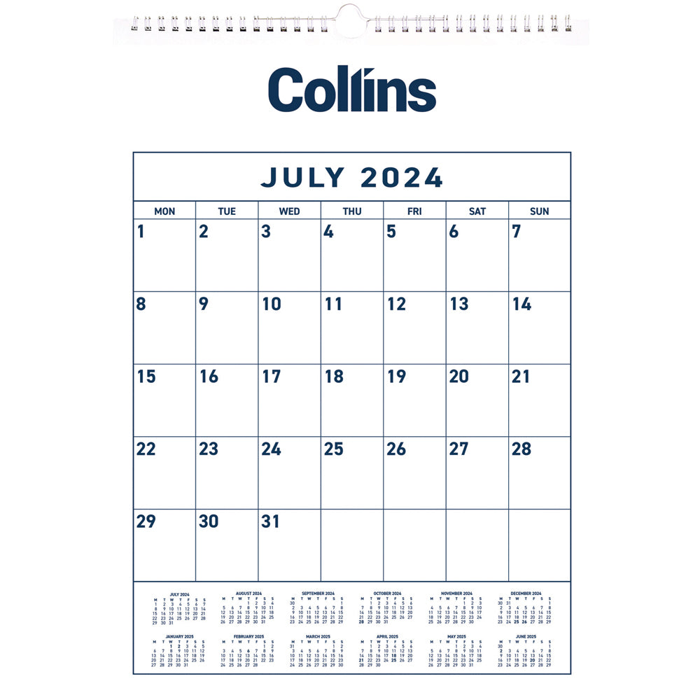 Collins Calendar Mid Year A3 Month To View 2024/2025 – Cafe Supply