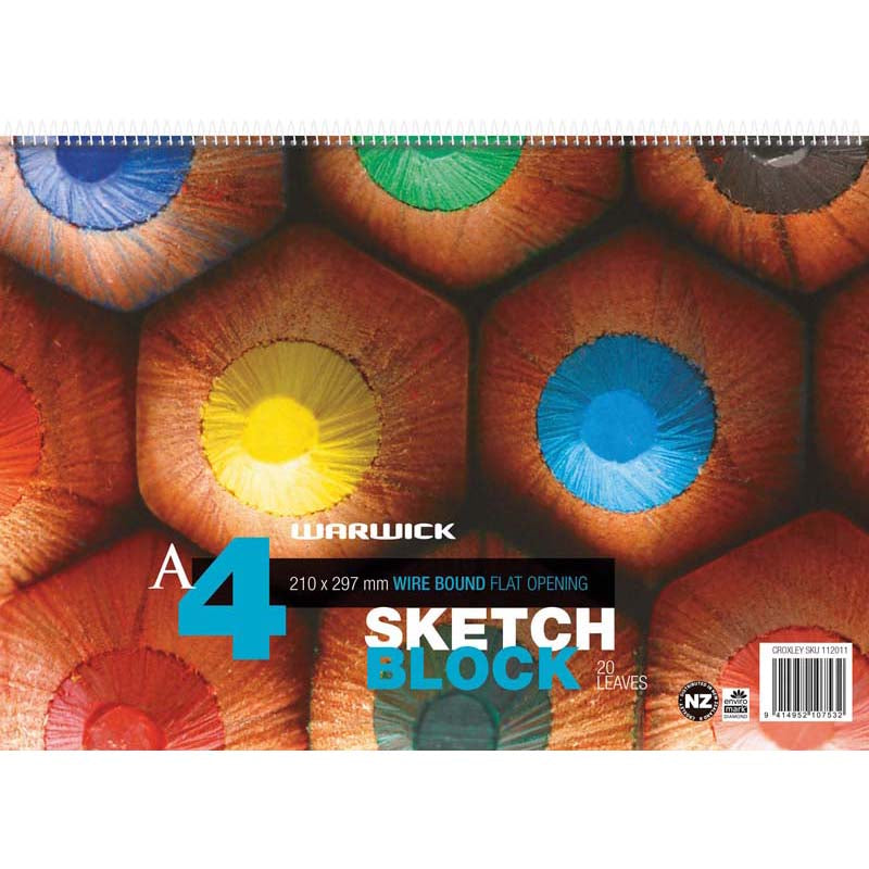 Warwick Pad A4 Spiral Sketch 20 Leaf 120gsm – Cafe Supply