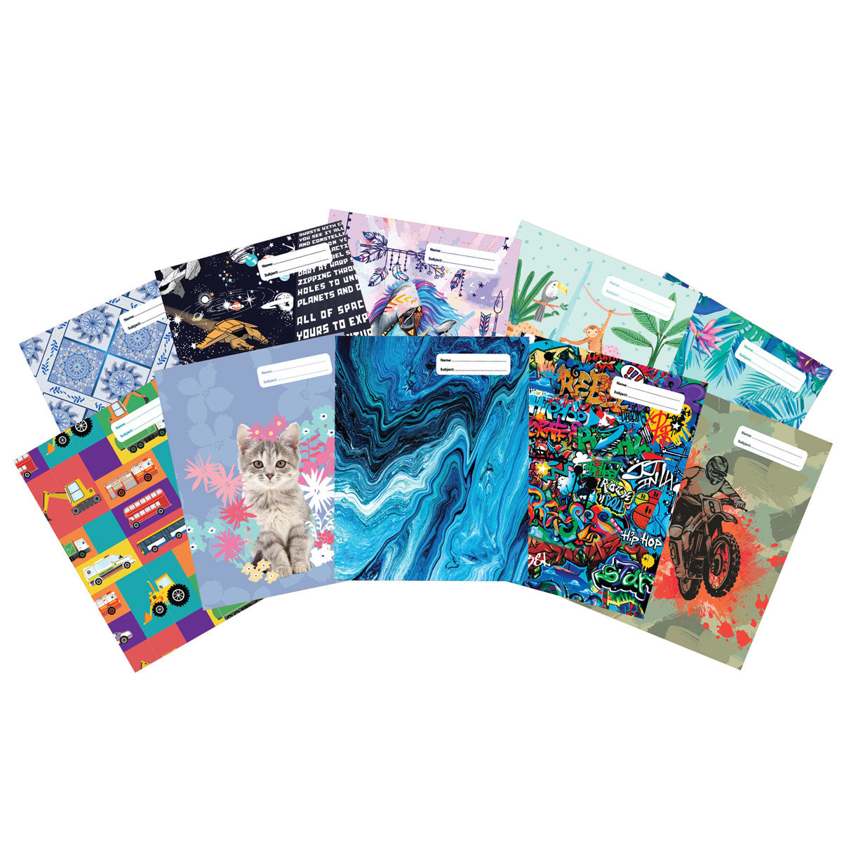 Spencil Book Cover 1B5 10 Assorted Designs – Cafe Supply