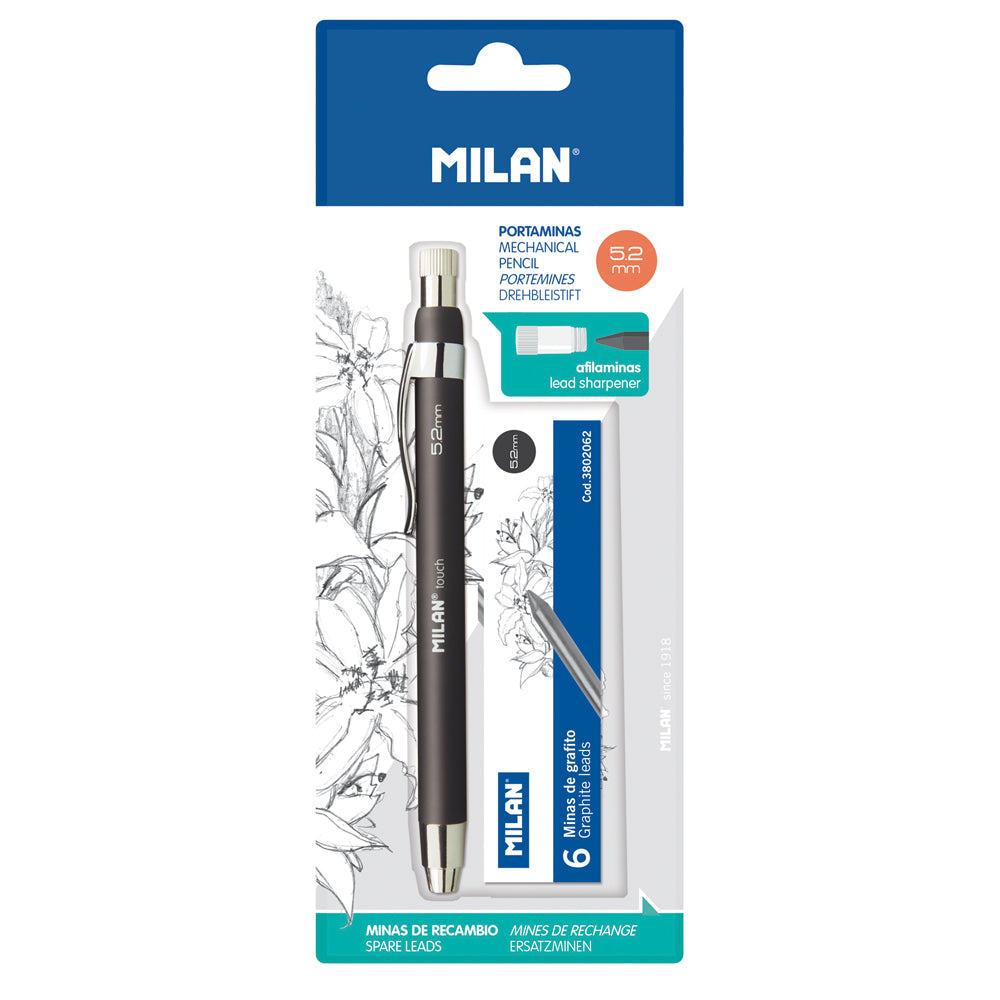 Milan Professional Mechanical Pencil B 5.2mm with 6 Leads – Cafe Supply