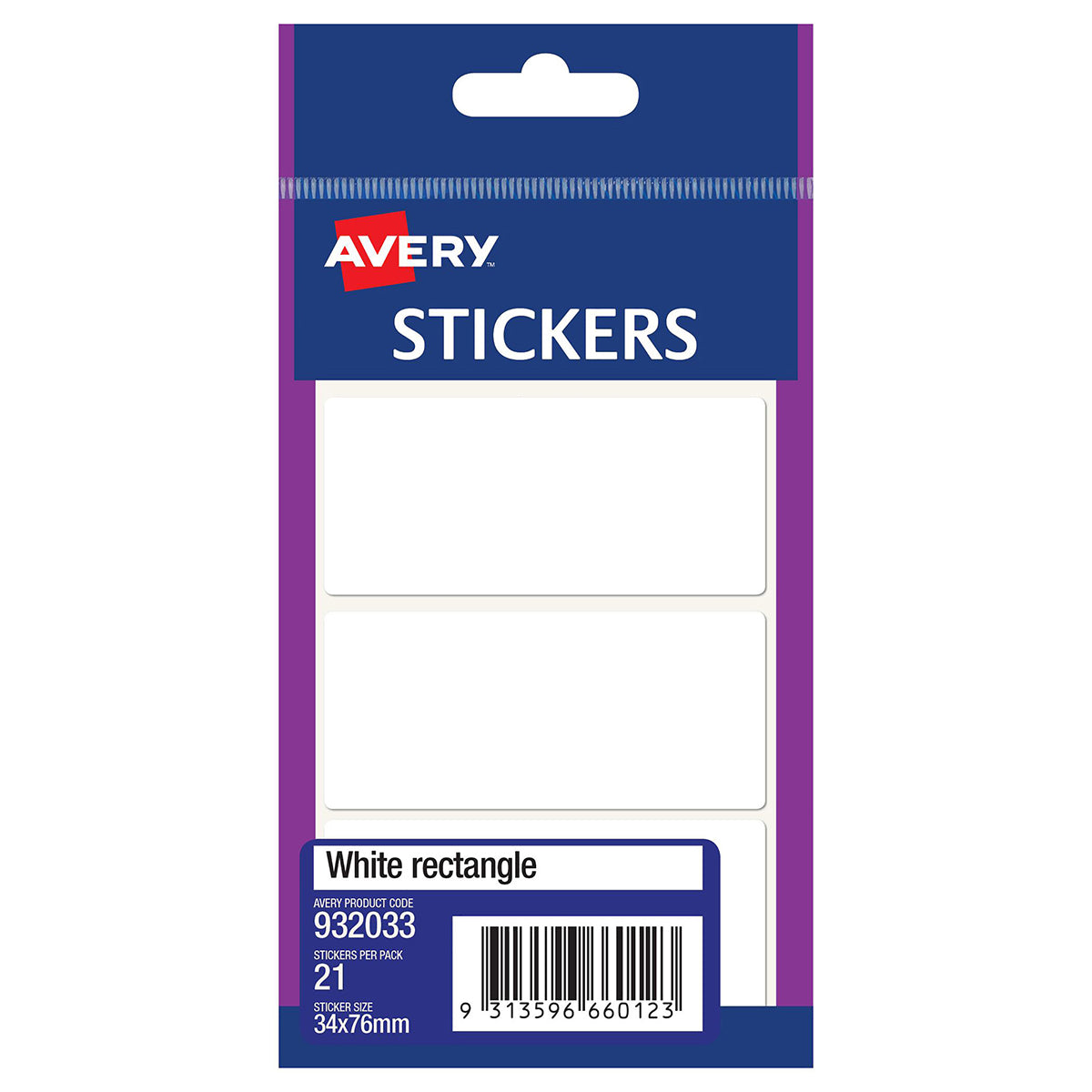 Avery Label White Rectangle 34x76mm 3up 7 Sheets – Cafe Supply