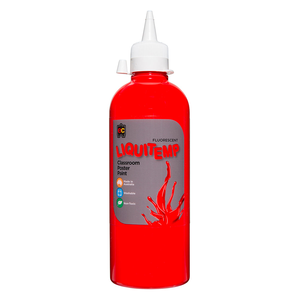 Fluoro Liquitemp Poster Paint 500ml Scarlet – Cafe Supply
