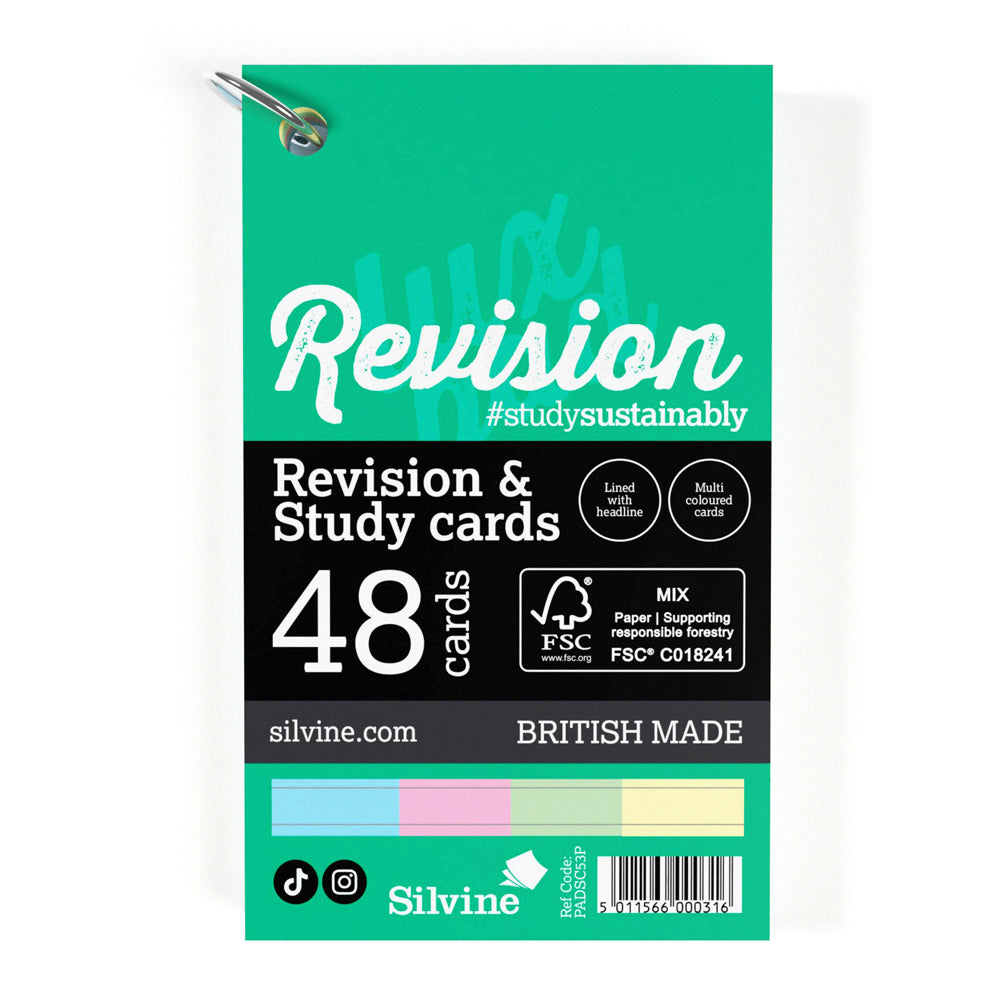 Luxpad Revision Study Cards 5x3 Portrait Ruled Assorted Colours with B ...