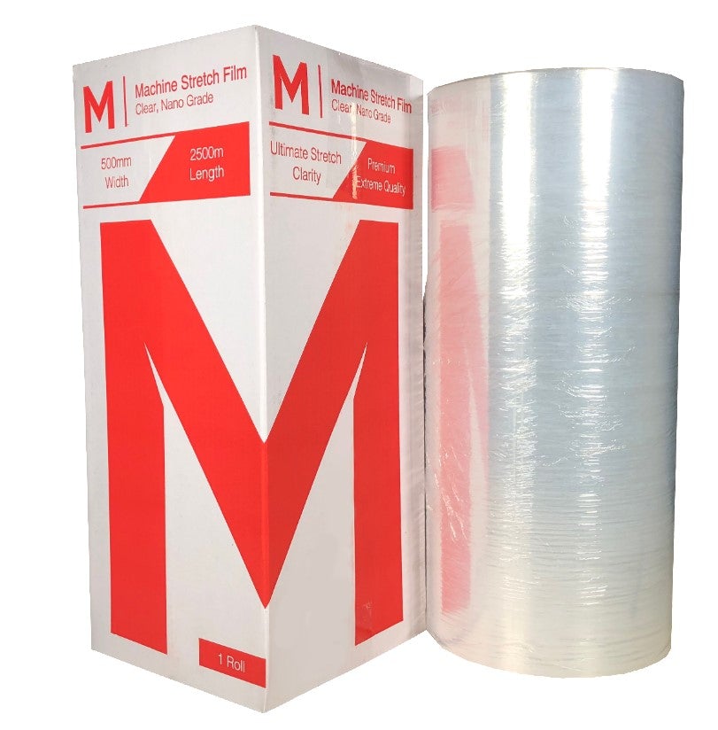 Nano Machine Stretch Film - Clear, 500mm x 2500m x 12mu (1) Per Box ...